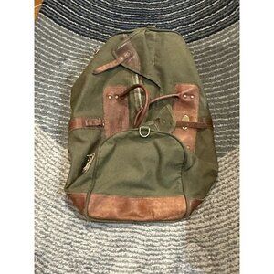 Bags | Vintage Orvis Battenkill Duffle Bag Green Canvas And Leather ...